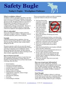 Workplace Violence - EHS Documents